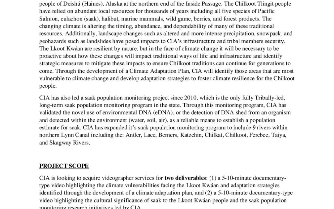 CIA_Videography_RFP_2024_final | Chilkoot Indian Association